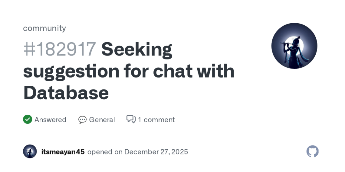 How to Implement Chat with Database Using GitHub and Visual Charts
