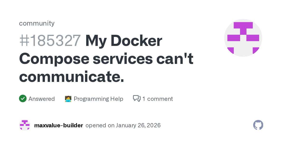 How to fix Docker Compose service communication issues on GitHub